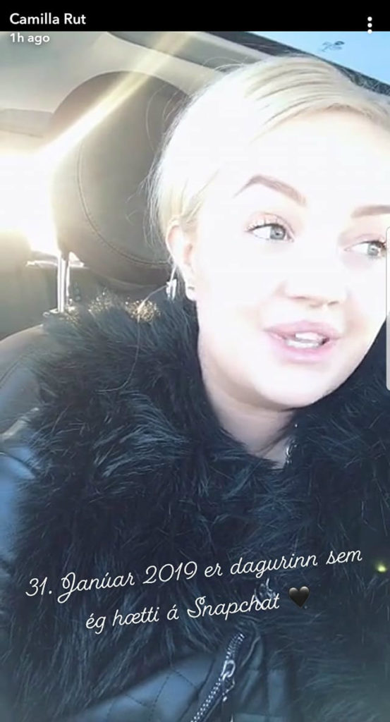 Camilla Rut líka hætt á Snapchat - DV