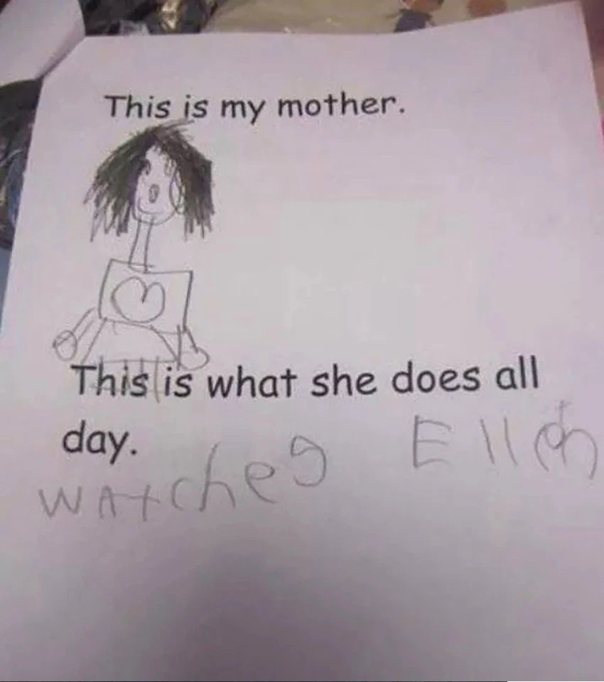 Börn segja sannleikann með óborganlegum teikningum: „Pabbi minn elskar ...