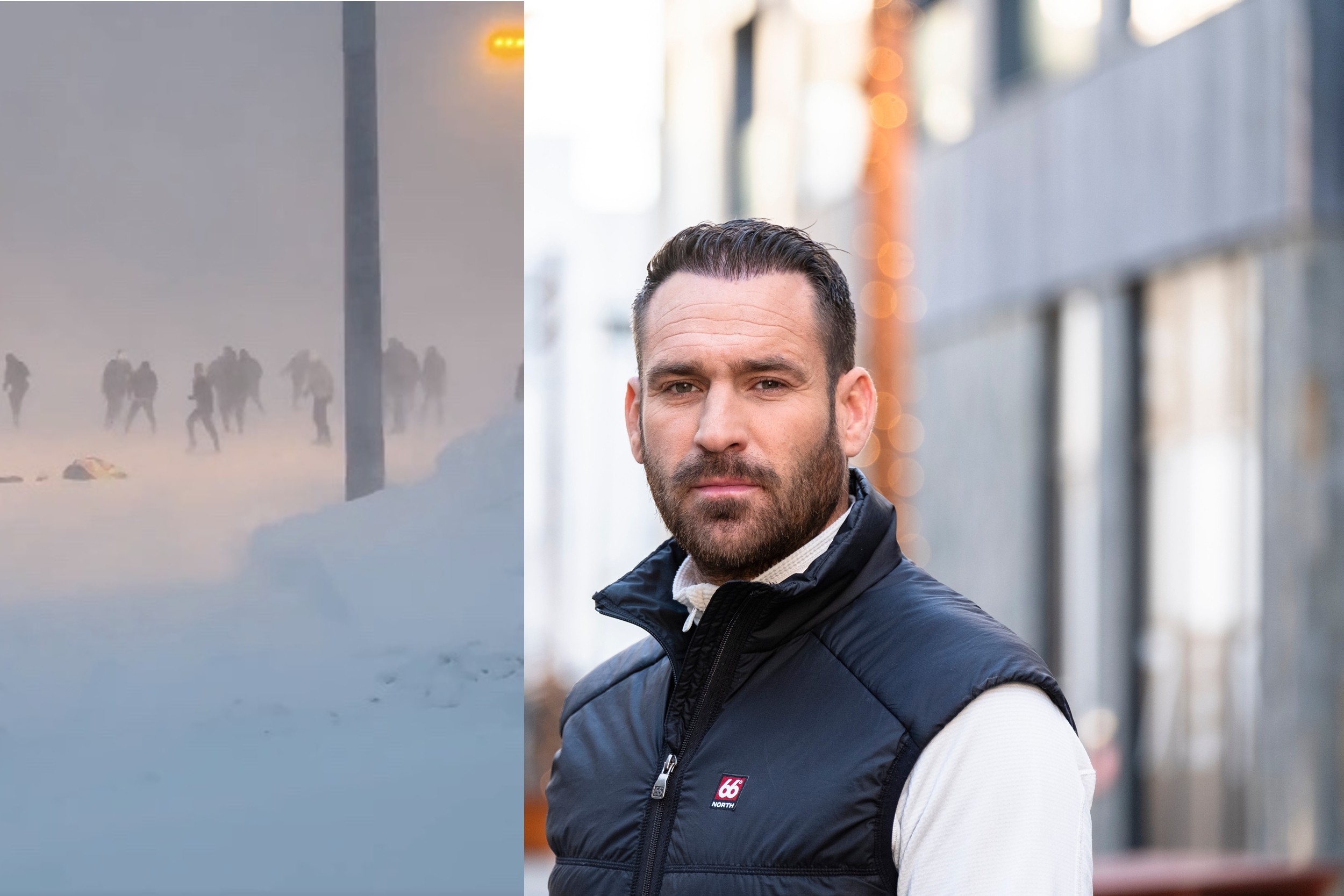 Svona var ástandið á Ísafirði í gærkvöldi þegar Davíð Smári fór með ...