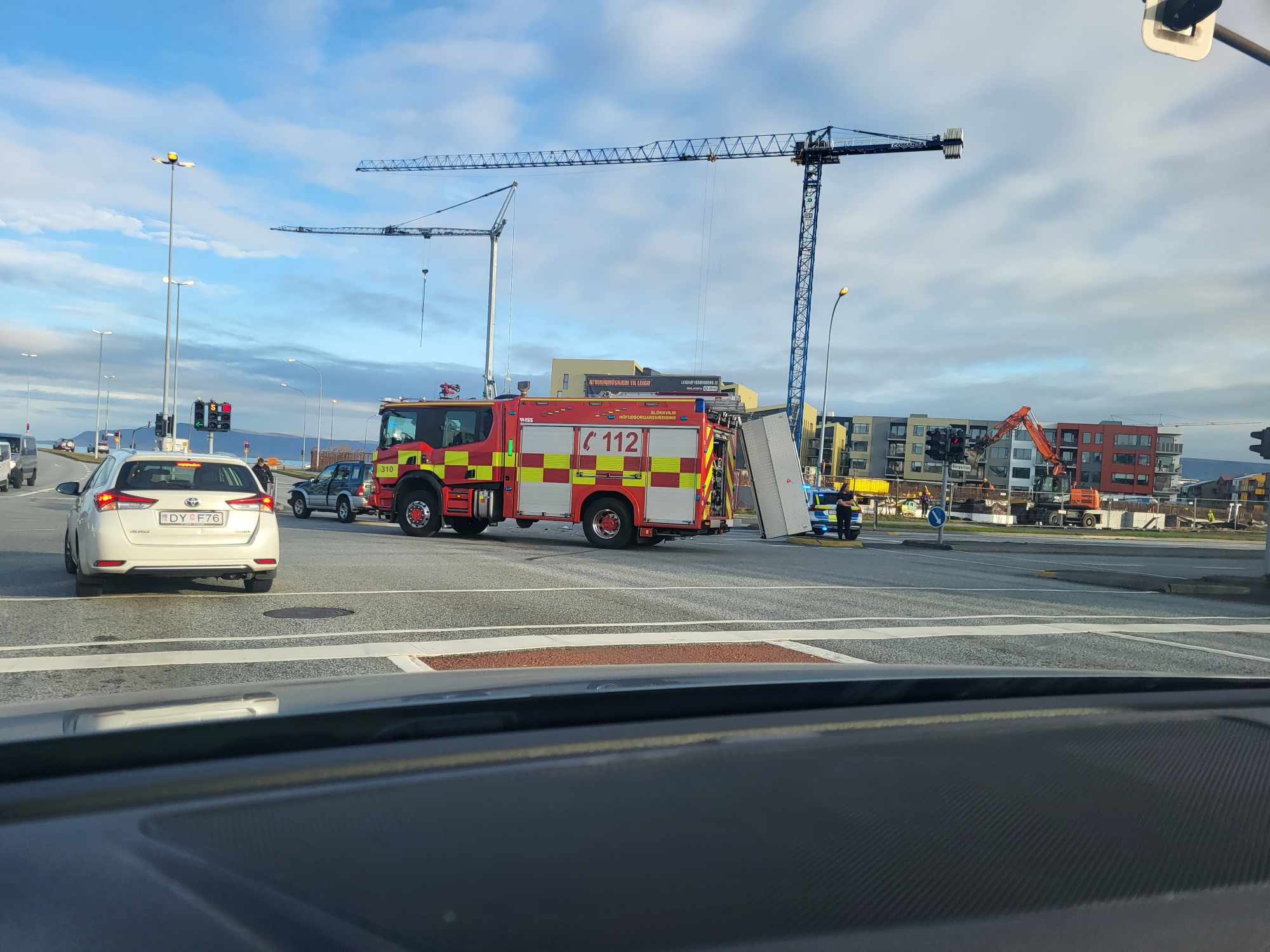 Umferðarslys við Borgartún - DV