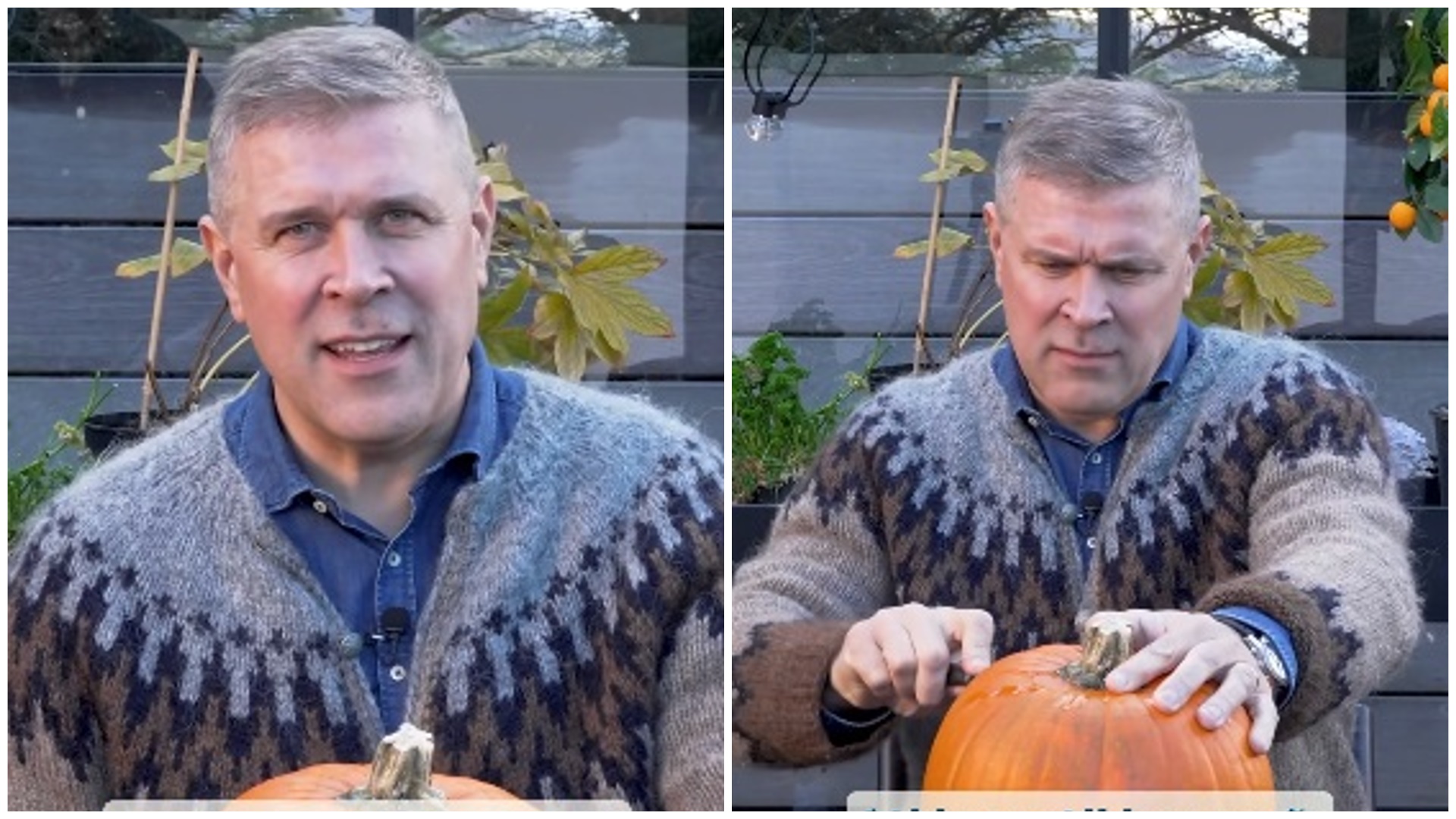 Bjarni skar út „hryllilegasta“ grasker í heimi – Sjáðu hvað stóð á því - DV