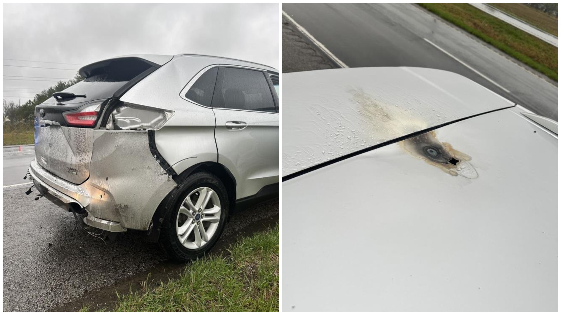 Fengu eldingu í bílinn sem stórskemmdist - DV